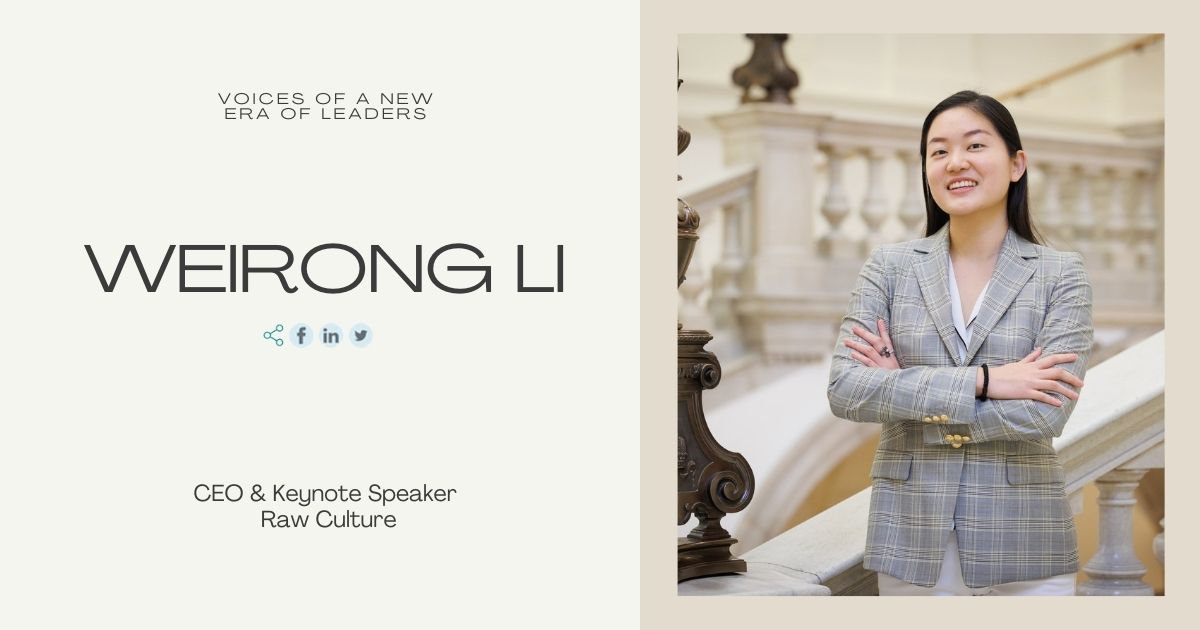 Weirong Li as a voice for a new era of leaders